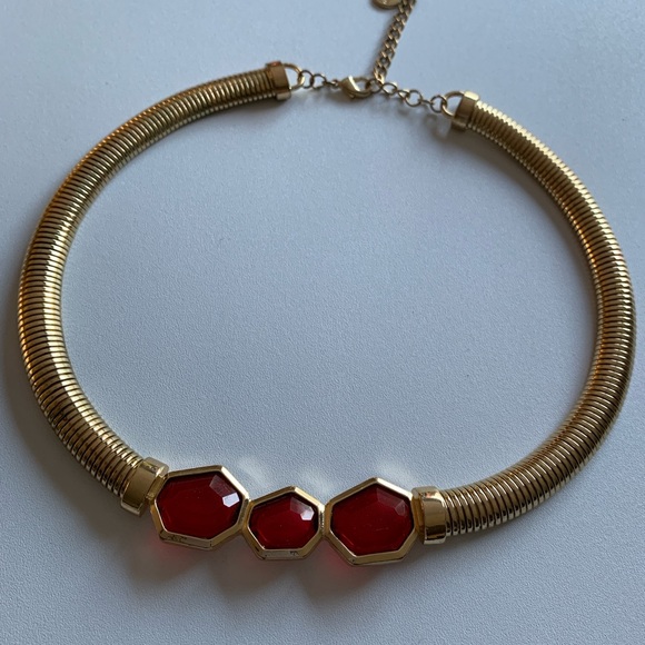 Jewelry | Snake Chain Choker With Brilliant Red Stones 9s | Poshmark